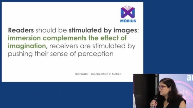 Möbius speaks about immersive reading at the MediaFutures Demo Days 2023 - Mobius